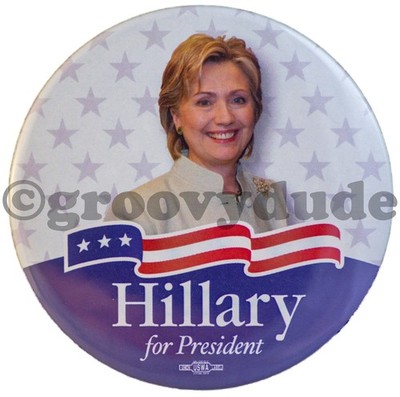 Hillary Clinton 2008 President Photo & Stars 3" Cello Campaign Pinback ...