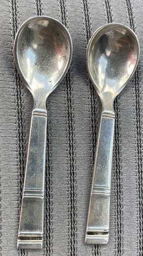 Pair Of Vintage Mid Century Denmark Sterling Silver Modernist Salt ...