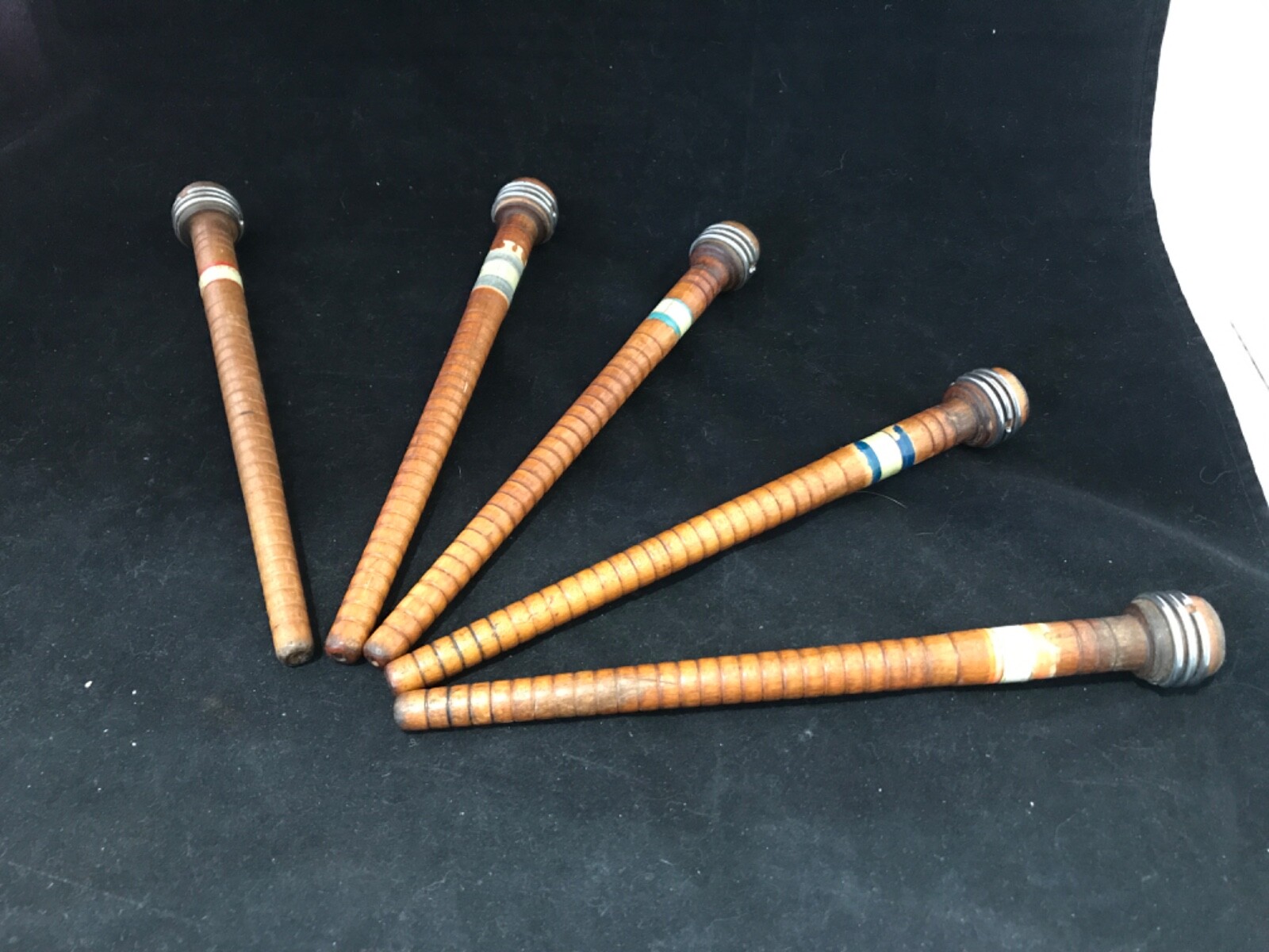 Vintage Wooden Spools Textile Mill Thread Bobbin Spindles 10 1/4” Long ...