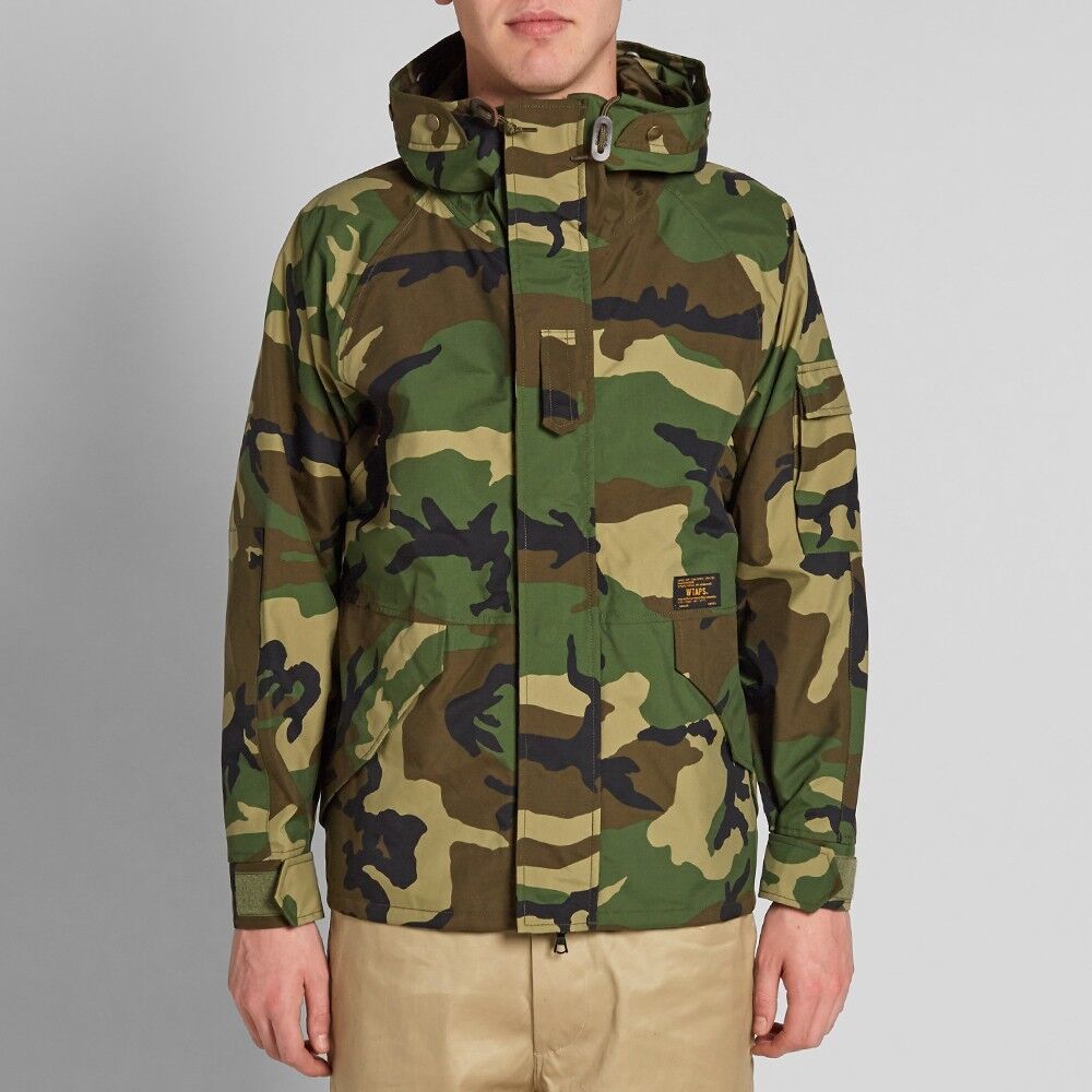 WTAPS ECWCS WOODLAND CAMO 01 JACKET SZ XL GORETEX TETRATEX WTAPS ECWCS WOODLAND CAMO 01 JACKET SZ XL GORETEX TETRATEX