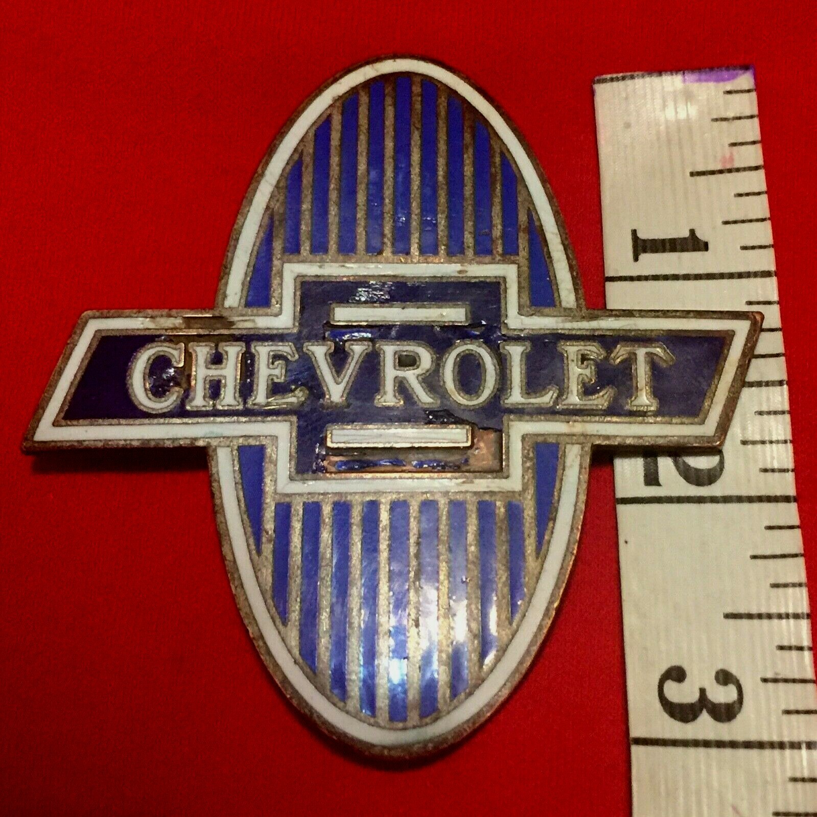 RARE VINTAGE CHEVROLET GRILLE EMBLEM BADGE CHEVY BOWTIE D.L. AULD CO ...