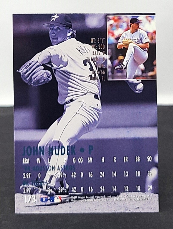 JOHN HUDEK Signed Autographed 1995 Fleer Ultra Baseball Card #173 ...