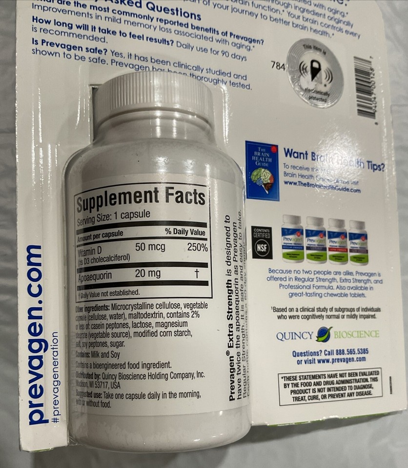 Prevagen EXTRA STRENGTH Capsules 60 CT Box - 100% Sealed 894047001287 ...