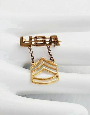 Vintage Sterling Silver USA Army Military Service Badge Pin Brooch | eBay