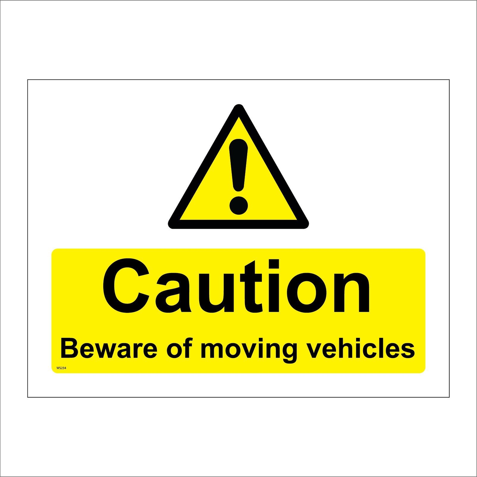 WS234 CAUTION BEWARE OF MOVING VEHICLES SIGN YARD FACTORY WAREHOUSE ...