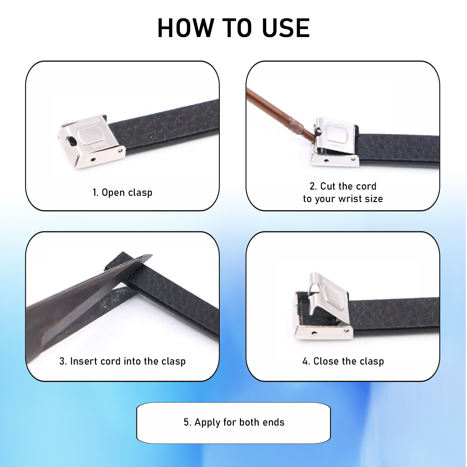 Crimp Jaw Hook Watch Band Clasp - Stainless Steel Fold Over Clasp for ...