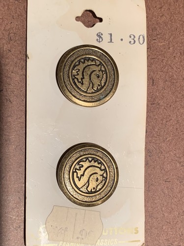 Card of 2 Vintage Schner-Block Imperial Buttons - Equestrian Hot Theme ...