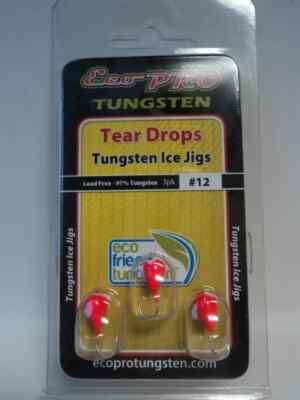 ECO PRO Tungsten Tear drop Ice Jigs, Big Orange Color Size 12 Hook | eBay