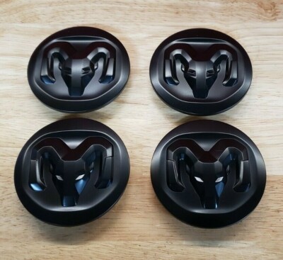 NEW 2019-2026 Dodge Ram 2500, 3500 Black Alloy Wheel Center Caps (X4 ...