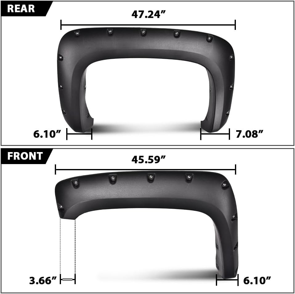 Pocket Rivet Fender Flares for 07-13 Chevy Silverado 1500 07-14 ...