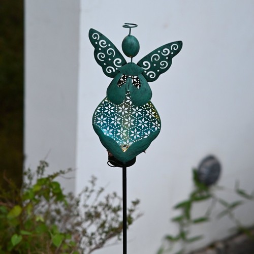 35 4 Inch Angel Solar Light Waterproof Metal Garden Stake for Outdoor ...