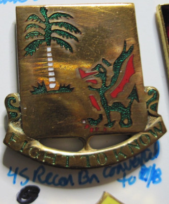 Army DI DUI cb clutchback 45th RECONNAISSANCE Recon BATTALION Nhm ...
