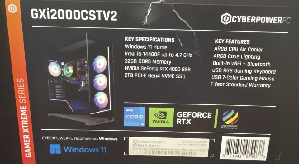 cyberpower desktop Gaming PC. Includes Mouse And Keyboard | eBay
