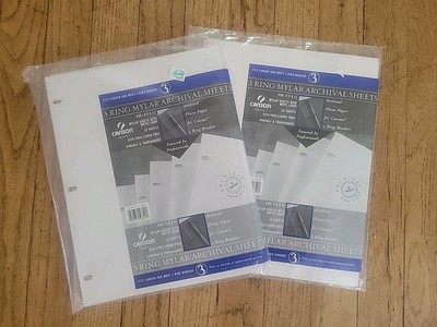 2 Pkgs Archival 3 Ring Mylar Refill Sheets White 8½x11" 10 sheets Each ...