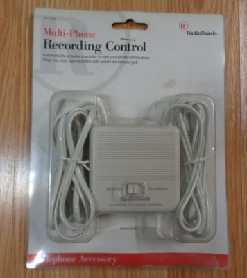 Radio Shack Telephone Recording Control Cord 43-1236 Multi Record ...