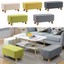 Linen Fabric Footstool Living Room Foot Rest Stool Pouffe Ottoman ...