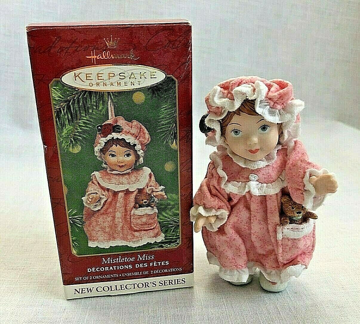 Hallmark Ornament 2001 Mistletoe Miss Set of 2 First in Mistletoe Miss ...