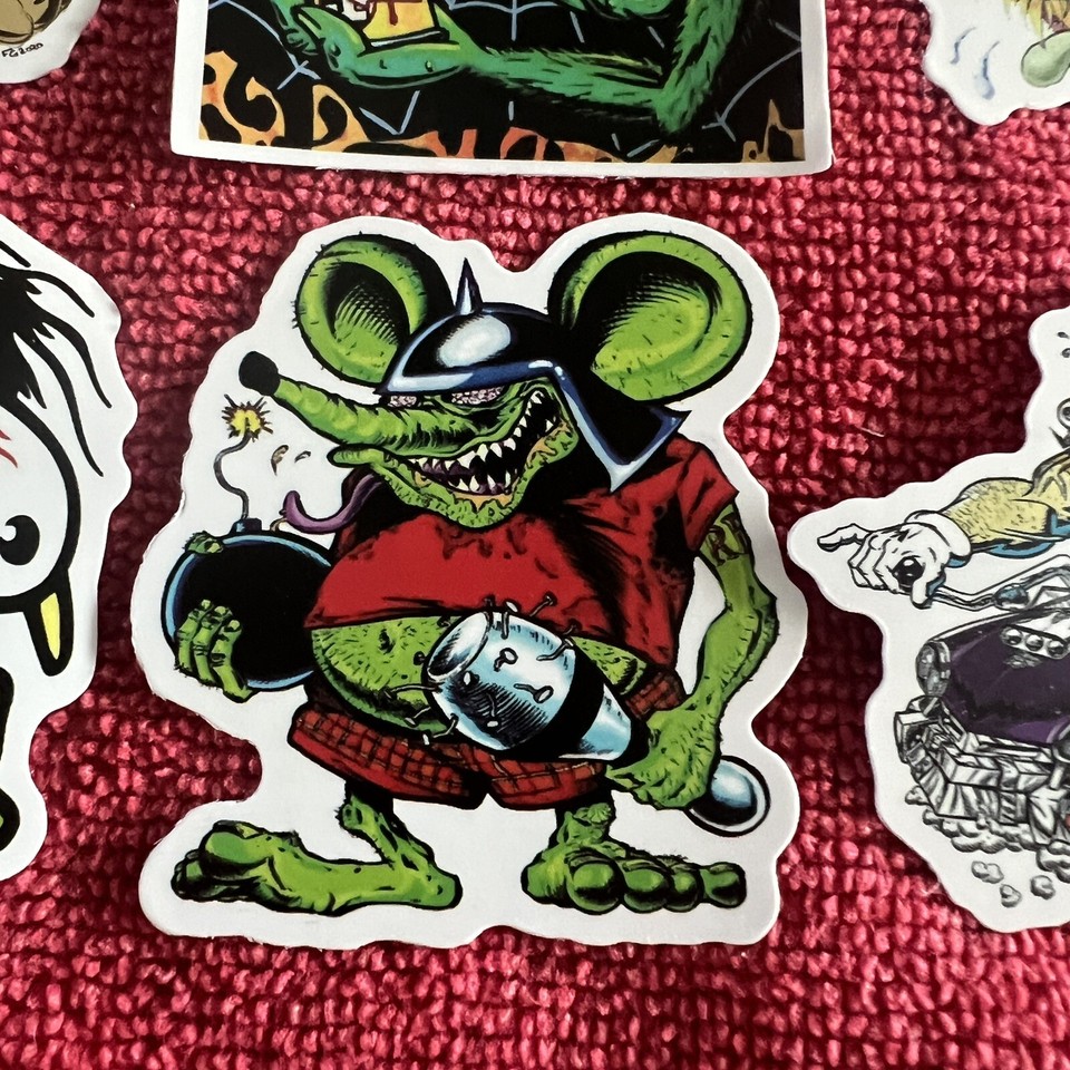 🔥 7 Rat Fink Mouse Ed Big Daddy Roth Hot Rod Art Vinyl Decal Sticker ...
