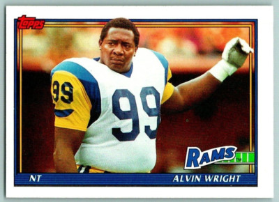 1991 TOPPS NFL Football Trading Card #524 - Alvin Wright, Los Angeles ...