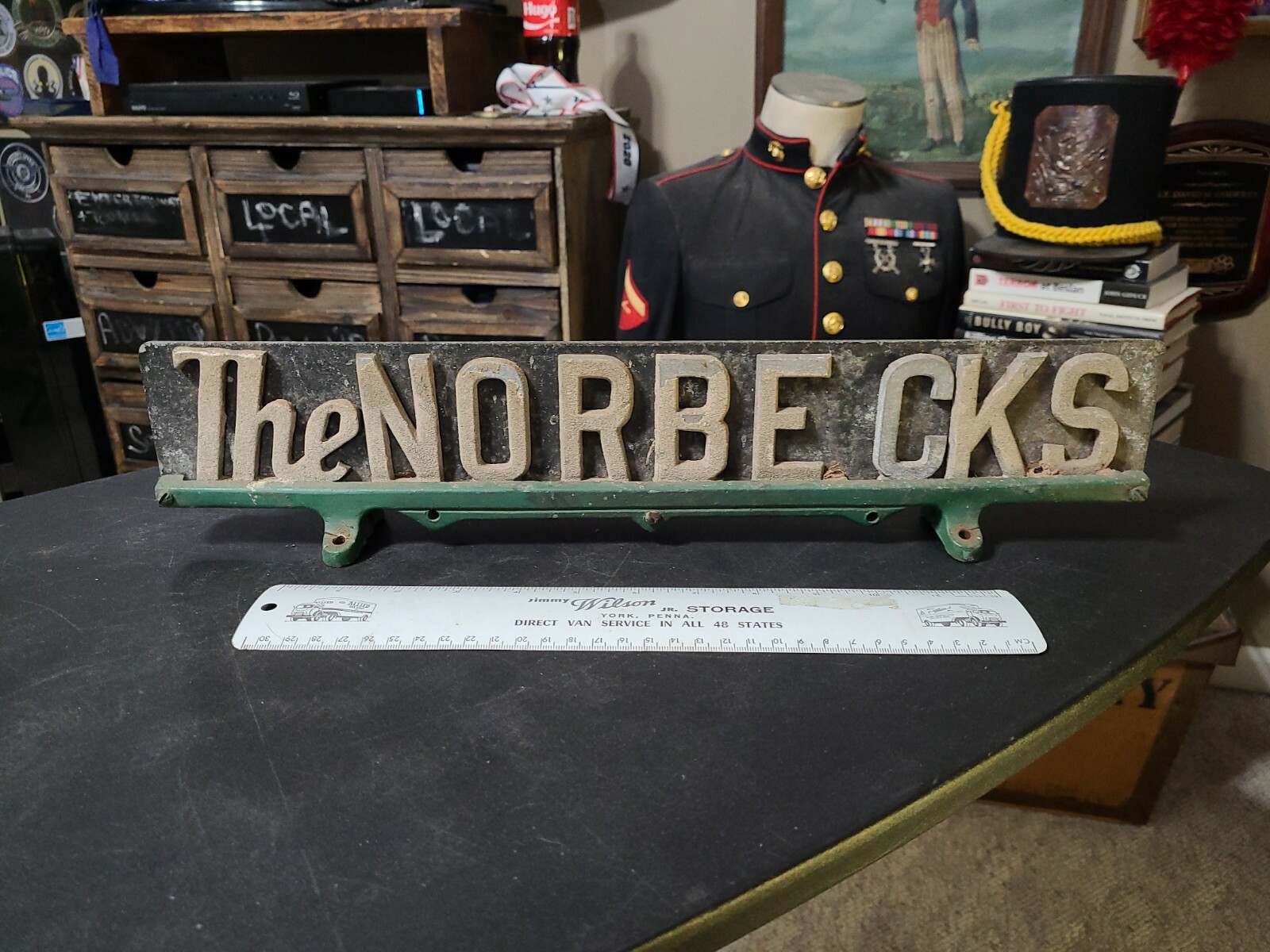 Vintage 1940s Heavy Metal Mailbox 2x Name Plate The Norbecks | eBay