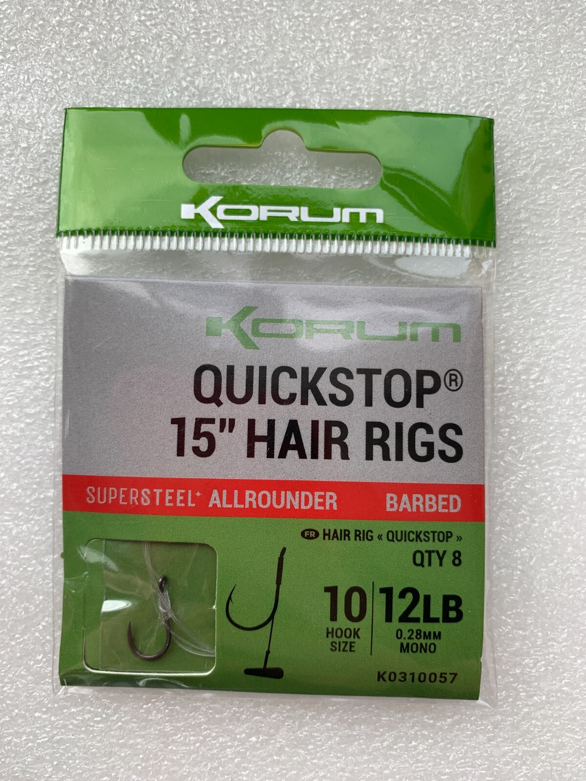 KORUM 15'' BIG FISH HAIR RIGS WITH QUICK STOPS BARBED | eBay