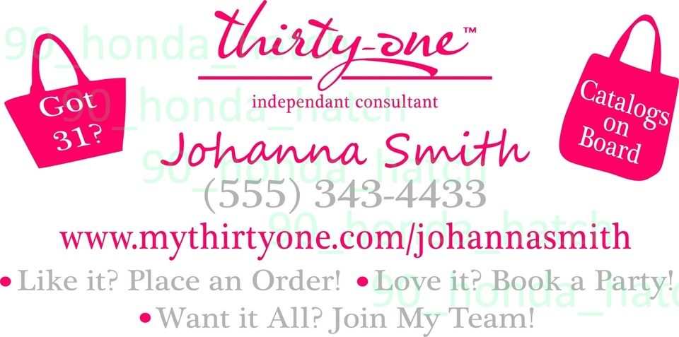 THIRTY ONE BAGS STICKER CAR DECAL Consultant supplies tote business ...