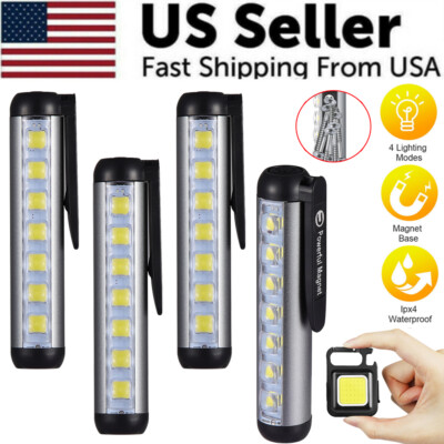 Rechargeable COB LED Flashlight Work Light Magnetic Super Bright Torch ...