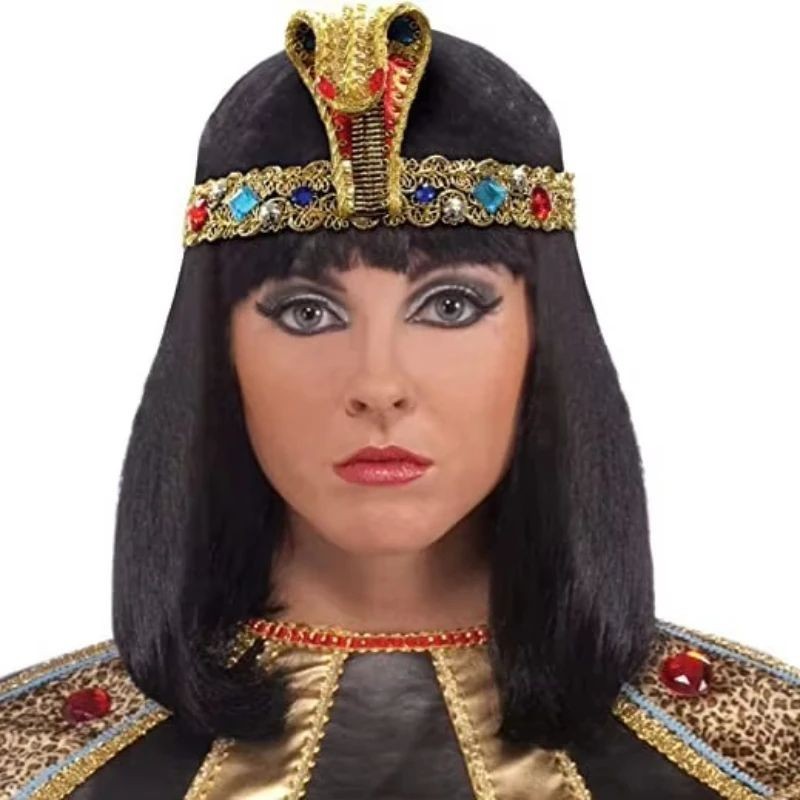 Halloween Cleopatra Headdress Gold Snakehead Diamond Costume Party ...