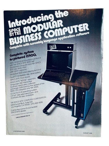 1978 Space Byte Modular Business Computer Print Ad 8.5x11 in Vtg ...