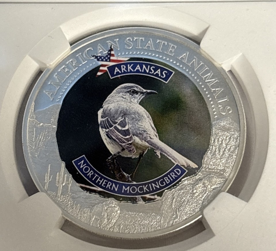 US STATE ANIMAL SERIES 2022 COOK IS. S$5 ARKANSAS- NORTHERN MOCKINGBIRD ...