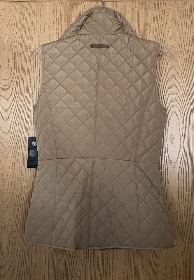 *NWT* RALPH LAUREN Quilted Crest High Neck Vest CAMEL Sz XS | eBay