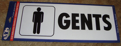 GENTS ---Stick on sign 333mm x 130mm | eBay Australia