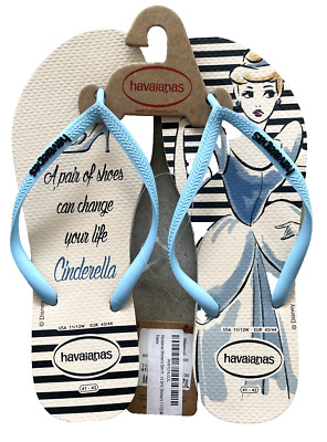 New Havaianas Disney Princess Cinderella Flip Flops Women's Sandals US ...