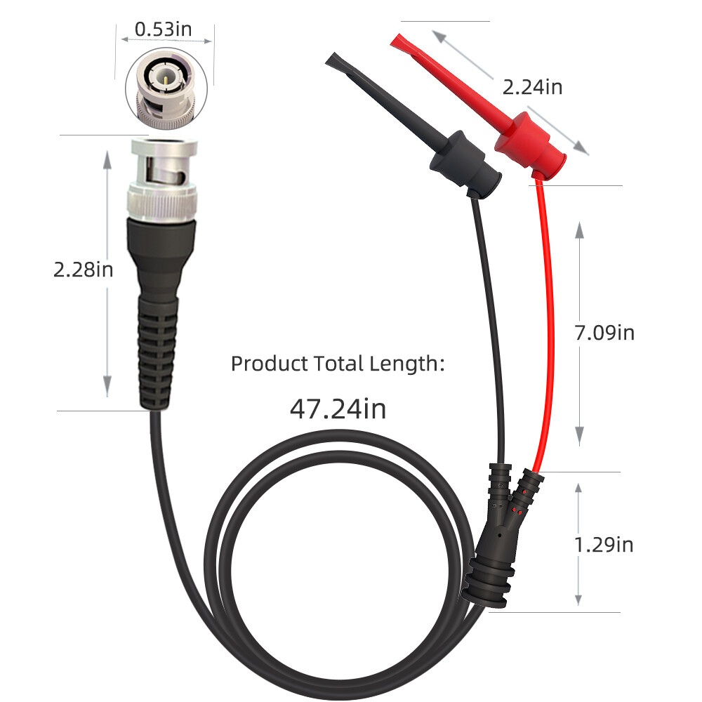 200Mhz Oscilloscope Probes Test Lead Kit with Accessory BNC Male to ...
