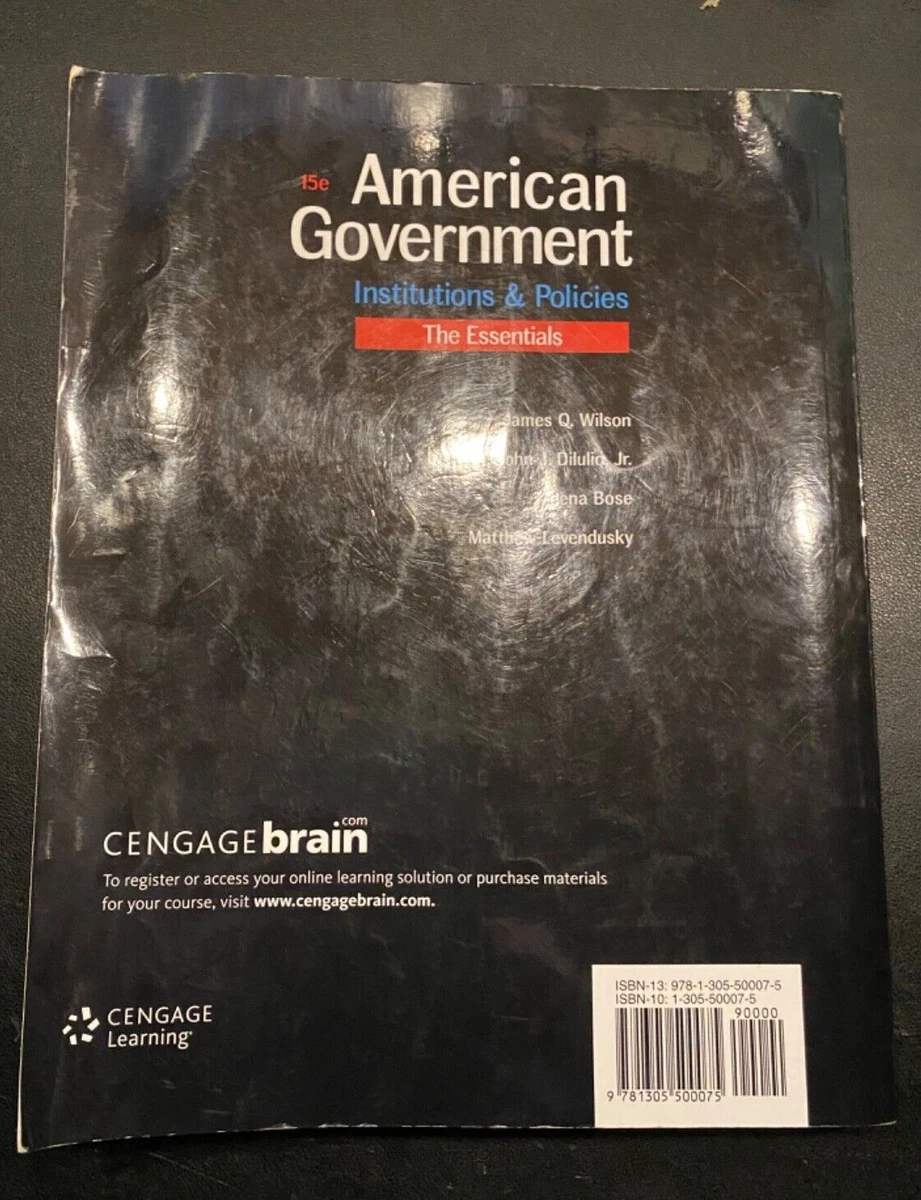 American Government Textbook James Q Wilson