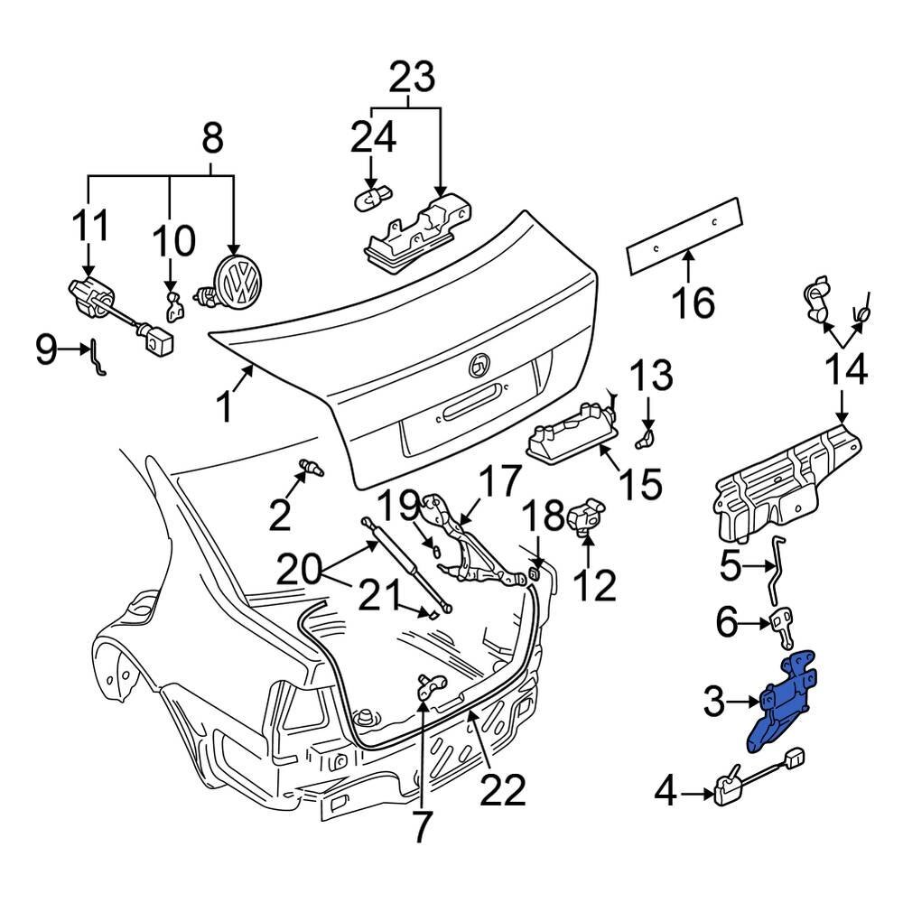 Volkswagen+of+America+4F5827505D+-+Deck+Lid+Release+Solenoid for sale ...