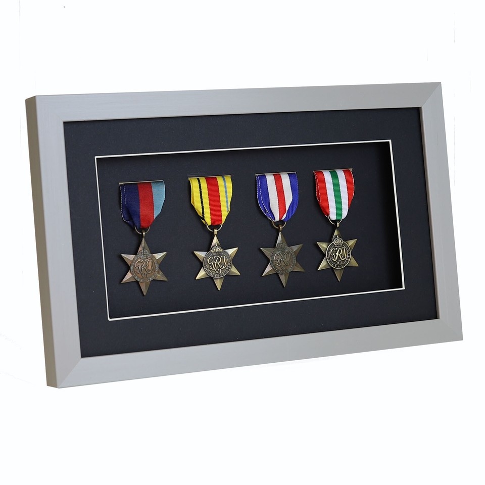 3d Deep Box Frame To Display War Military Sports Medals Black White ...