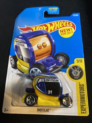 2017 HOT WHEELS #122 HW EXPERIMOTORS 5/10 BLUE EMOTICAR NEW NEAR MINT ...