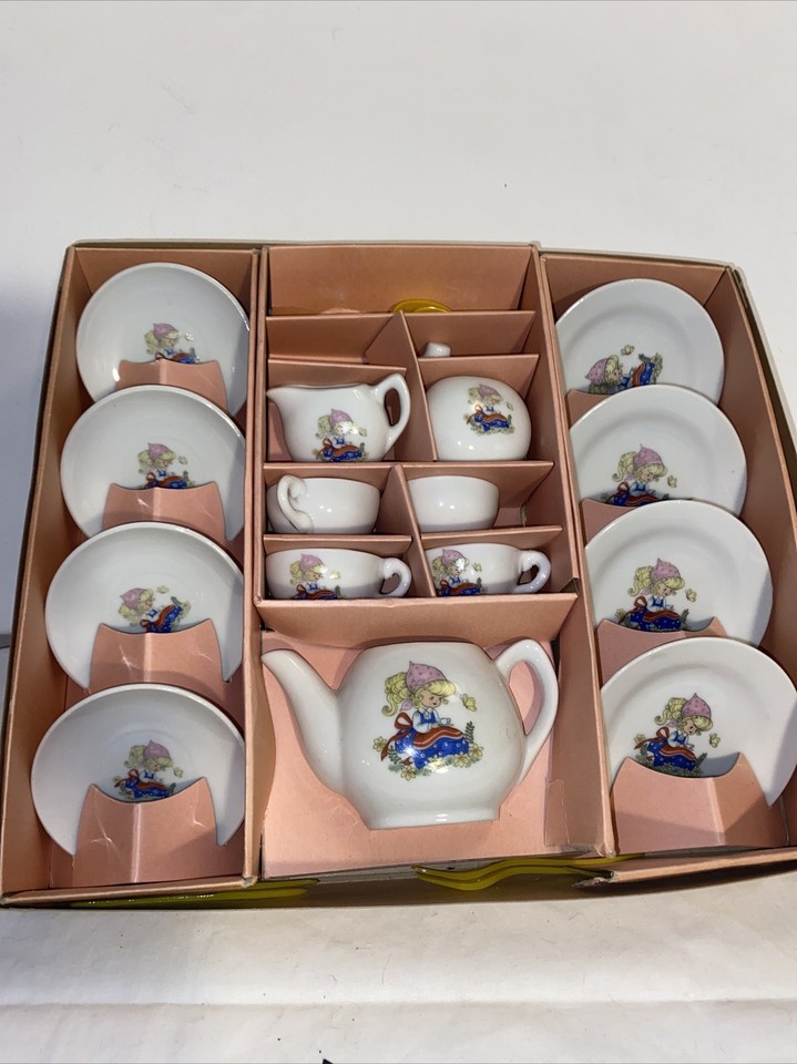 Toy China Tea Set Child Play Little Girl Made In Japan 17pcs Vintage | eBay