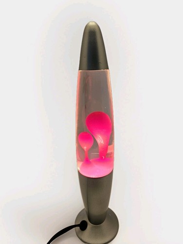 13" Intertek Lava Motion Volcano Lamp, Red/Orange Wax Flow in clear ...