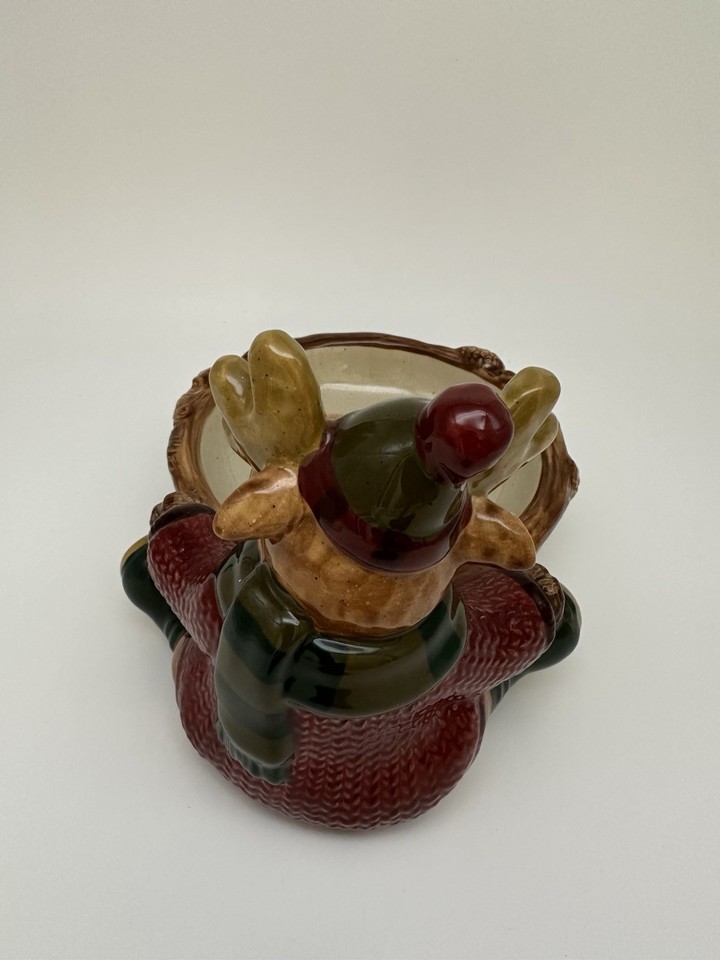 St. Nicholas Square Heartland Candy Dish Bowl Christmas Holiday Moose ...