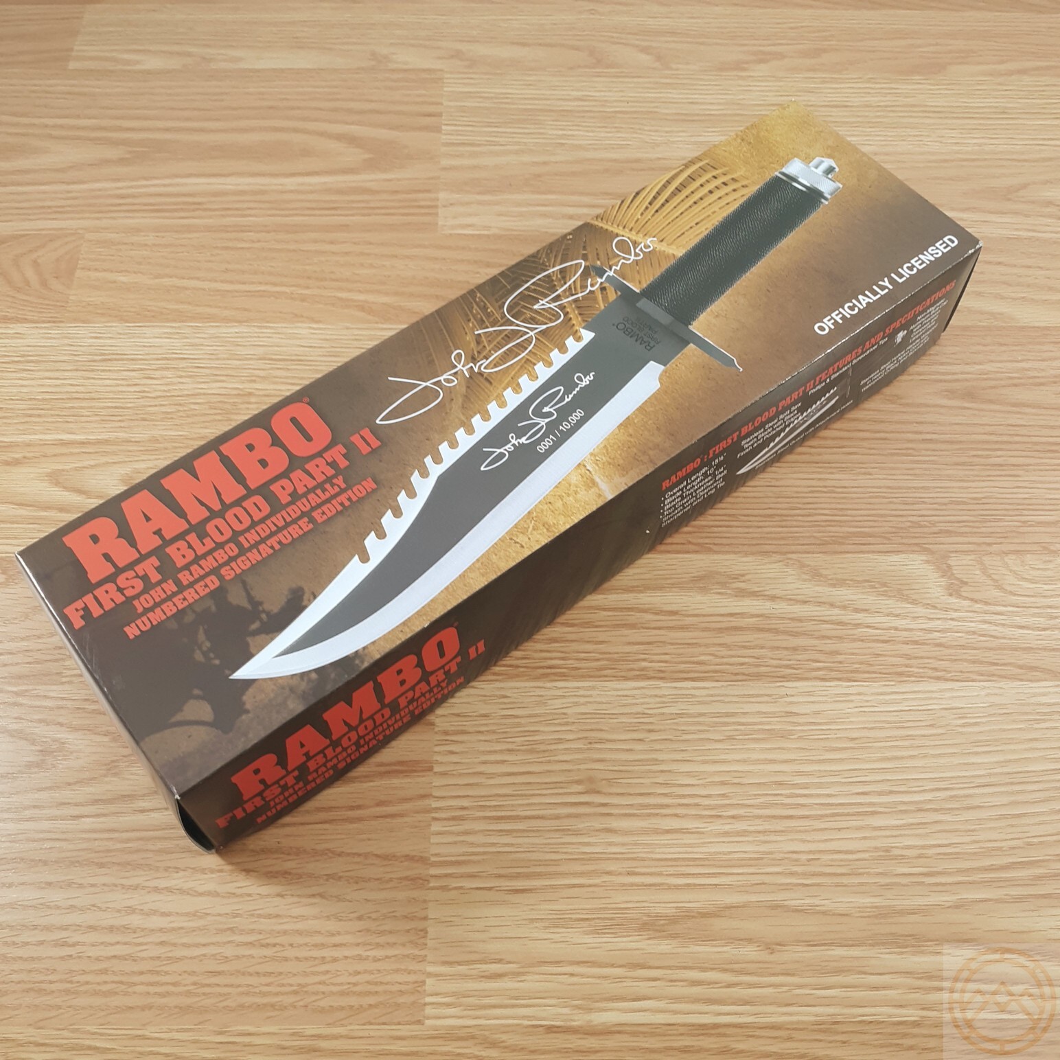 Rambo First Blood II John Rambo Fixed Knife 10" Stainless Blade Cord ...