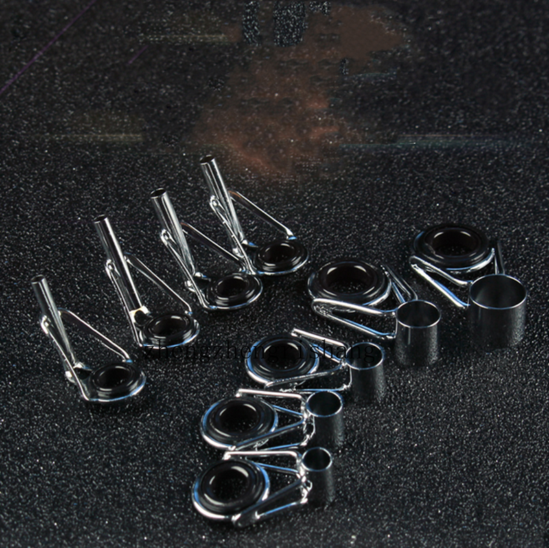36pcs Fishing Rod Guide Tip Top Ring Eye Wire Loop Repair Kit Stainless ...