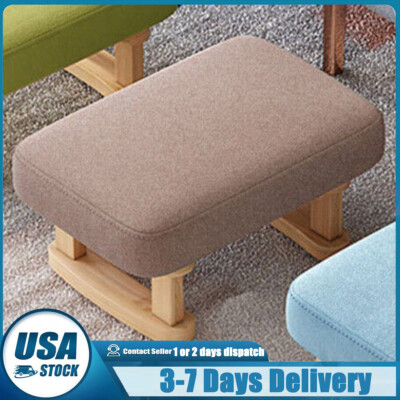 Footstool Low Stool Upholstered Lounge Seat Changing Shoe Seat Stool US ...
