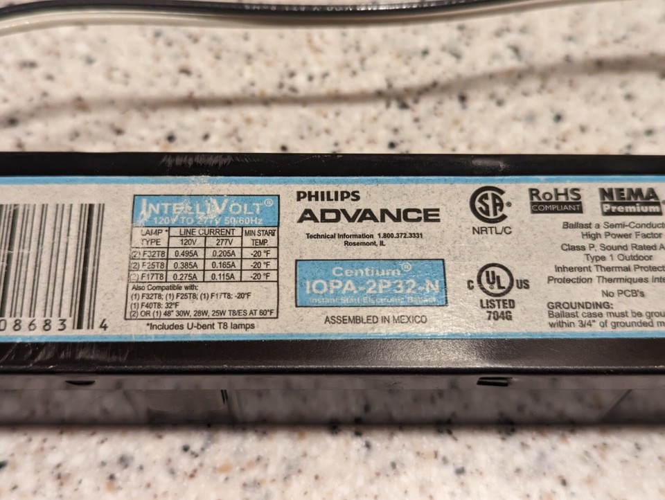 Philips Advance IOPA-2P32-N Instant Start Electronic Fluorescent ...