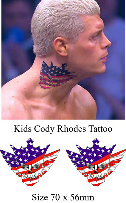 Kids Size Cody Rhodes Neck Tattoo x2 Fancy Dress. Freepost | eBay