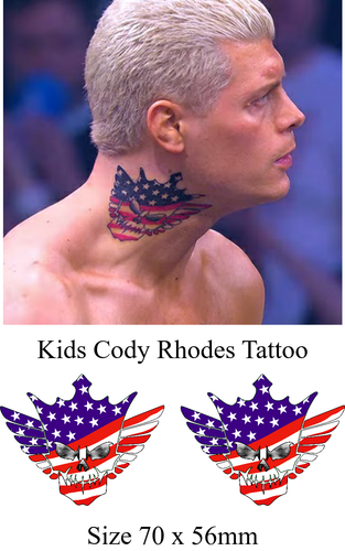 Kids Size Cody Rhodes Neck Tattoo x2 Fancy Dress. Freepost | eBay
