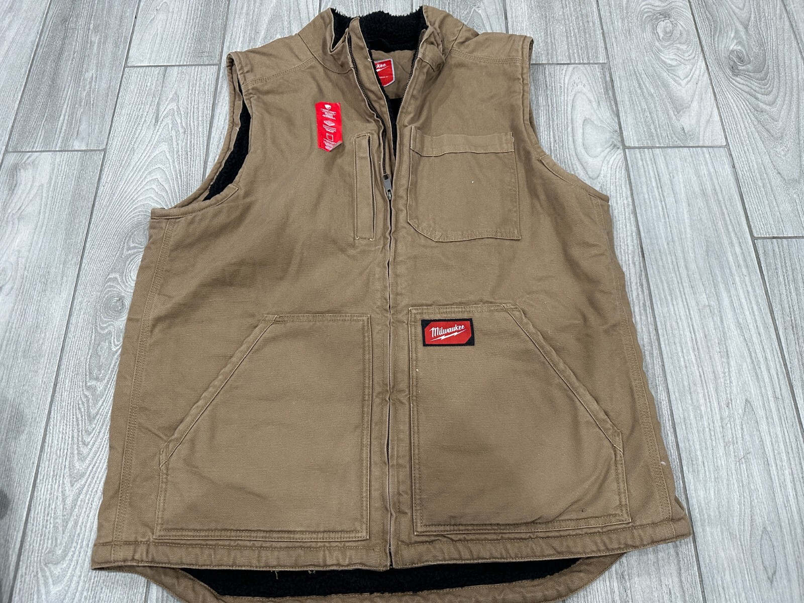 Milwaukee+Men%27s+X-Large+Brown+Heavy-Duty+Sherpa-Lined+Vest+with+5 ...