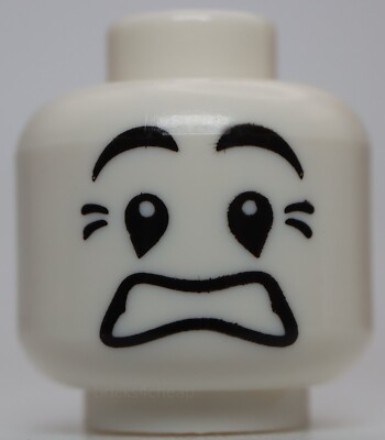 Lego Head Mime Scared Look Black Eyes with White Pupils Pattern | eBay
