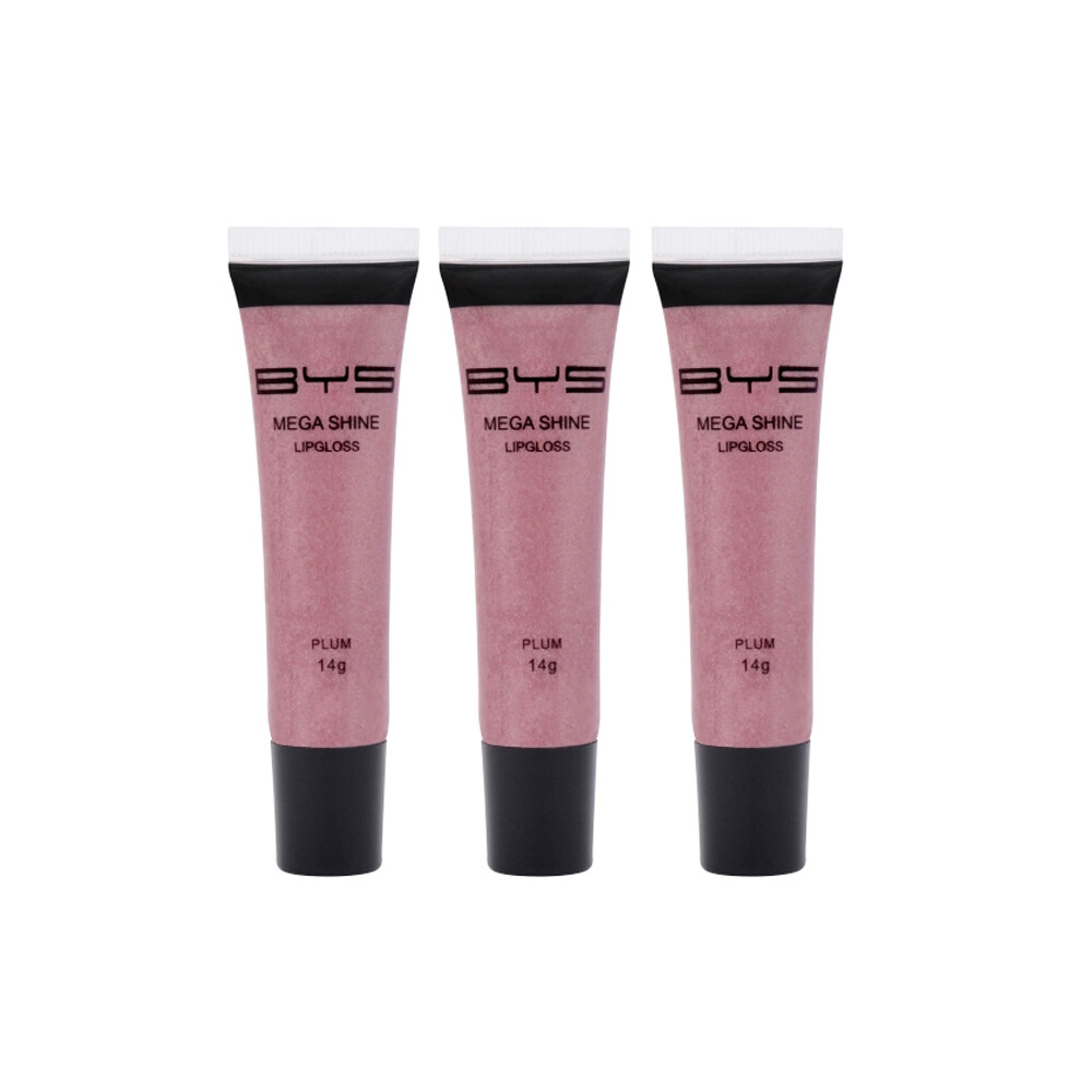 3PK BYS Mega Shine Lipgloss Moisturiser Balm Cosmetic Makeup Scented ...